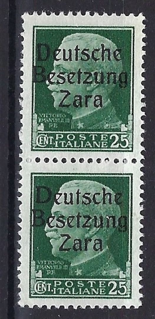 Deutschland vor 1945 D. Bes. Zara Mi 5 III/II ** senk. Paar, gep ...