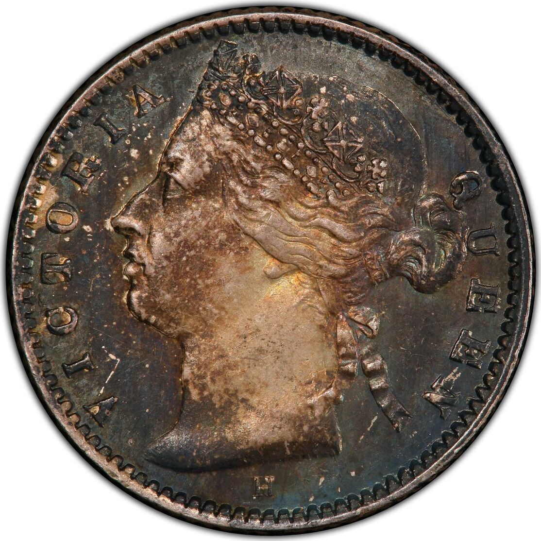 10C 1882-H Straits Settlements Victoria PCGS AU58 | MA-Shops