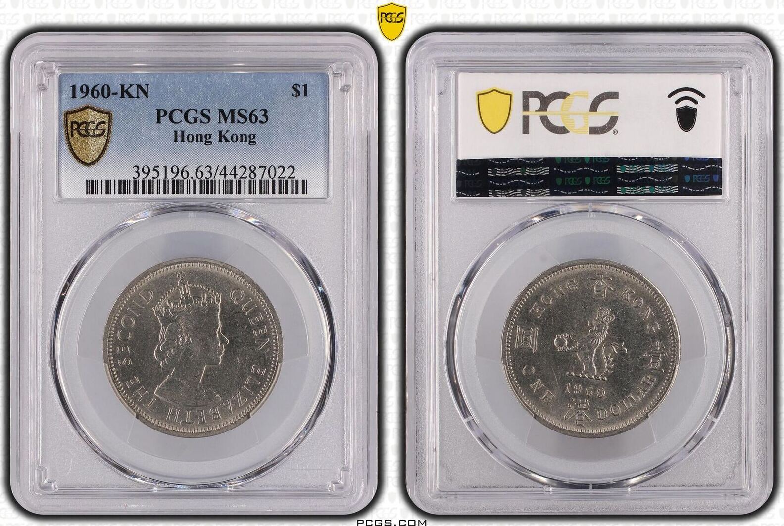Hong Kong $1 1960 KN Key date PCGS MS63 | MA-Shops