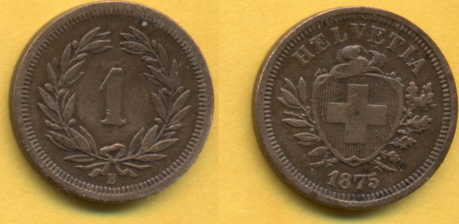 Schweiz 1 Rappen 1875 B ss | MA-Shops