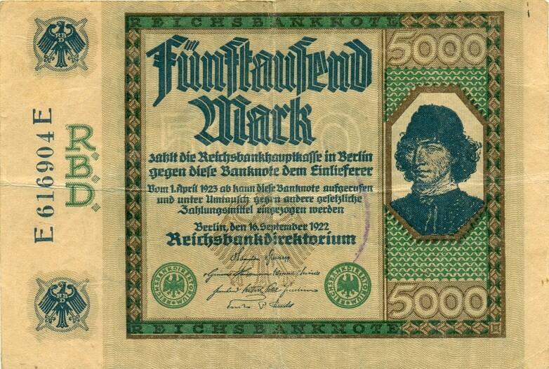 Weimar 5000 Mark 16. 9. 1922 III - IV | MA-Shops