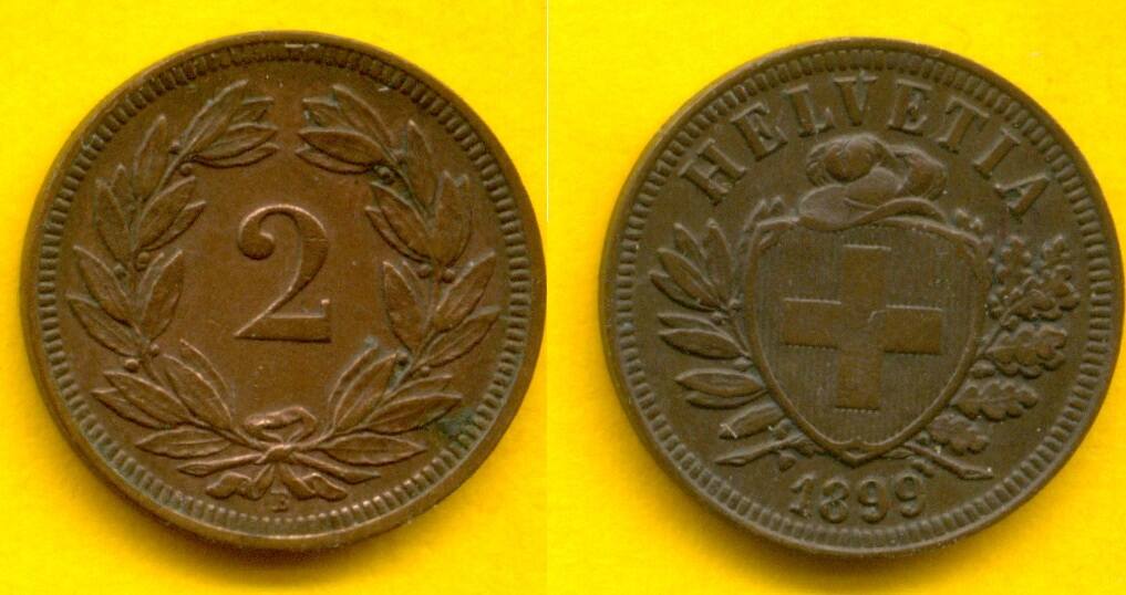 Schweiz 2 Rappen 1899 B ss-vz | MA-Shops