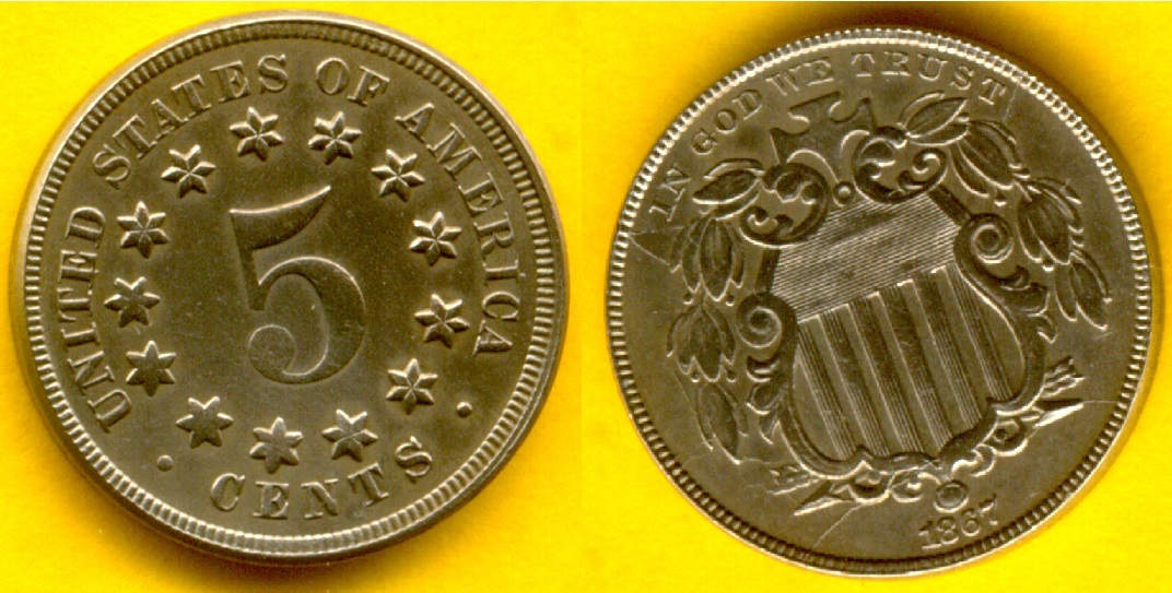 USA 5 Cent (Nickel) 1867 ss-vz | MA-Shops