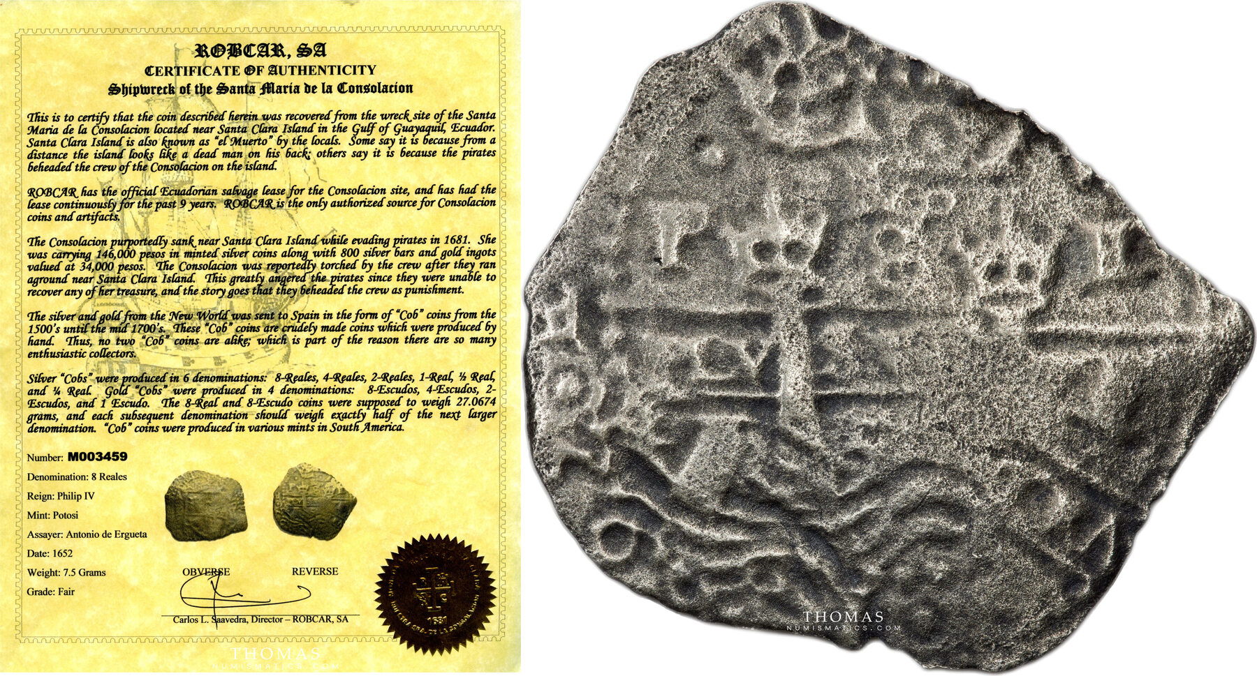 Bolivie Coin - Bolivia - Cob 8 Reales 1652 P - Treasure shipwreck ...