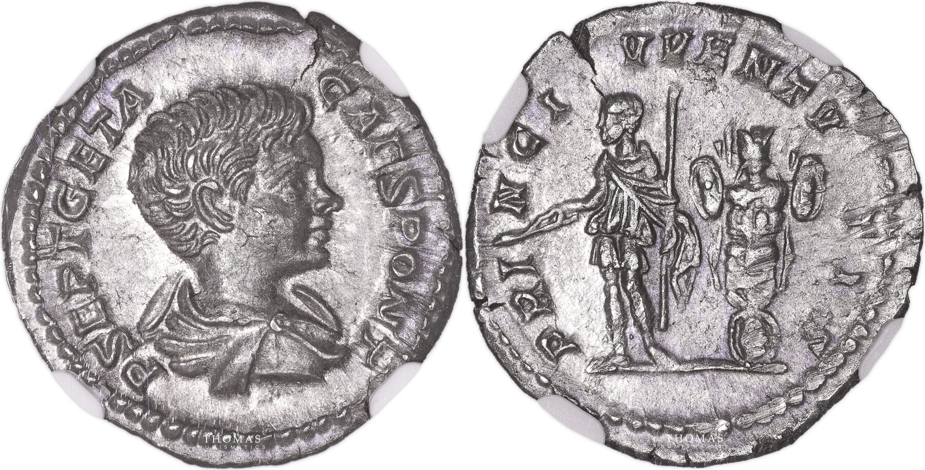 Denier Coin - Roman Empire - Geta 198-212 - Denarius 200-202 Roma - NGC ...