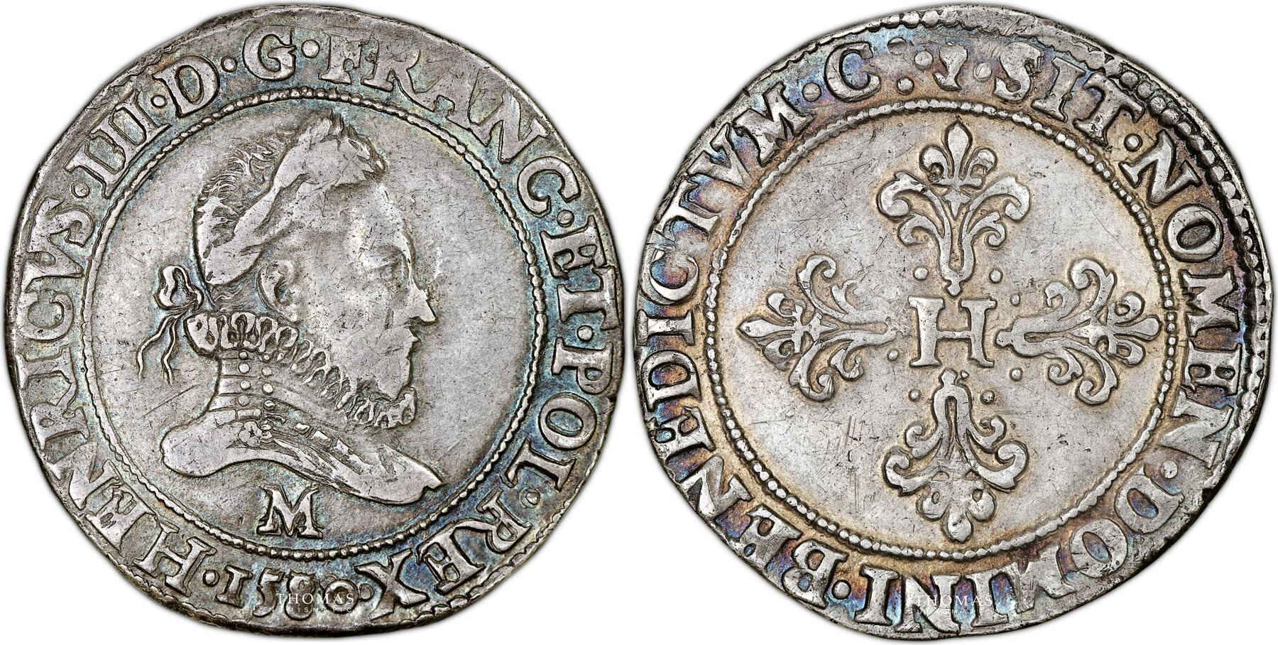 Coin France - Henri III - Franc au col fraisé - 1580 M Toulouse AU ...