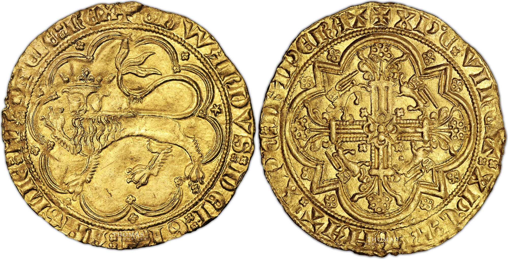 Léopard d'or 07/1357 Coin France - Edward III - Gold - Leopard d'or ...