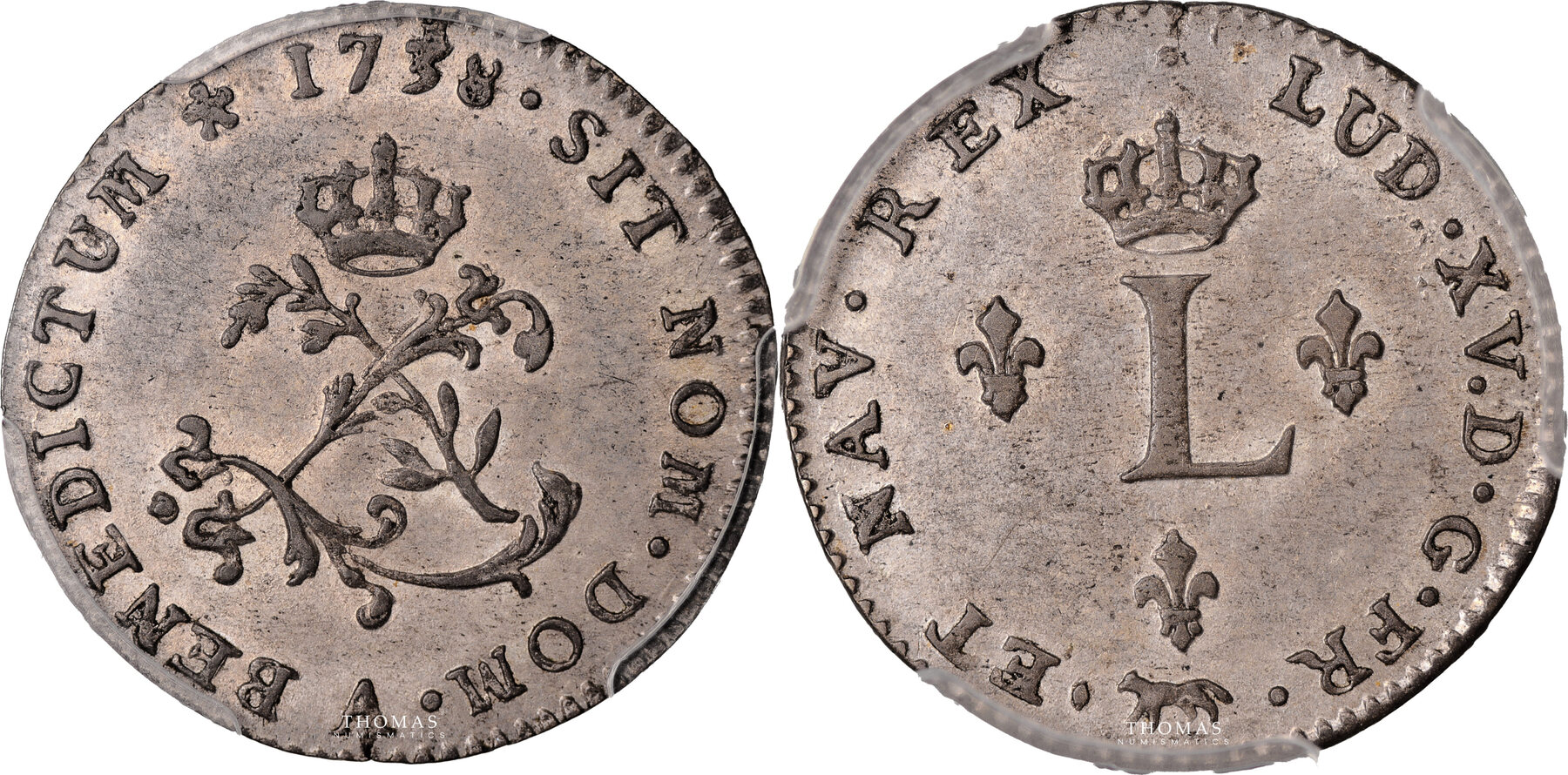 France Louis XV French colonies - Double sol billon - 1738 A Paris SUP+ ...