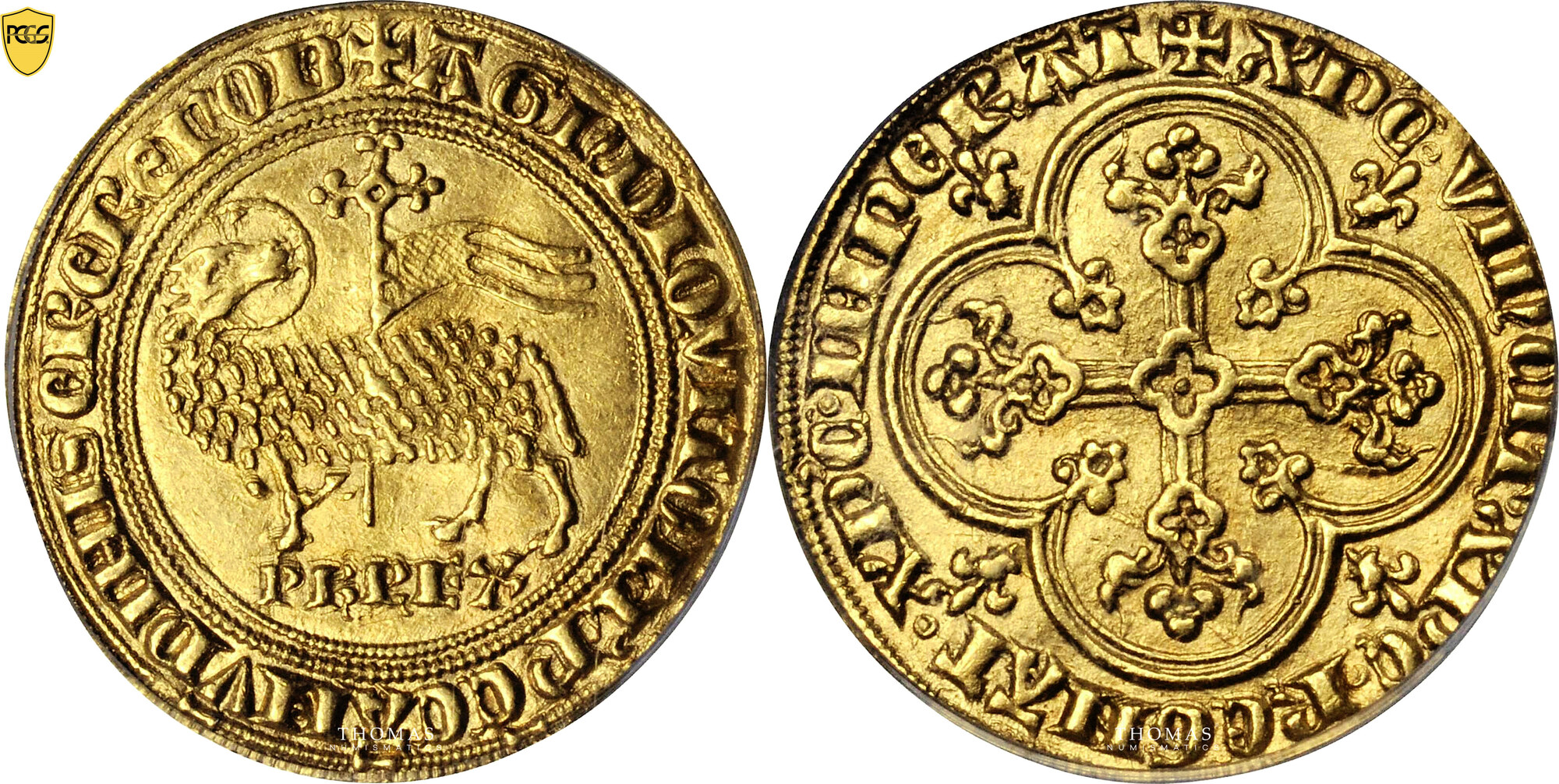 1316-1322 Coin France - Philippe V the tall - Gold - Agnel d'or SUP+ ...
