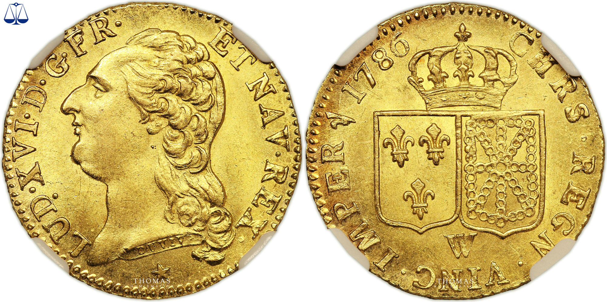 coin France - Louis XVI - Louis d'or à la tête nue - 1786 W Lille FDC ...
