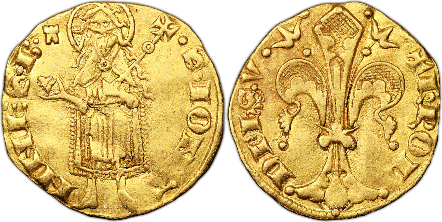 Florin d'or 1340-1370 Coin France - Charles V - GOld Florin Or ...