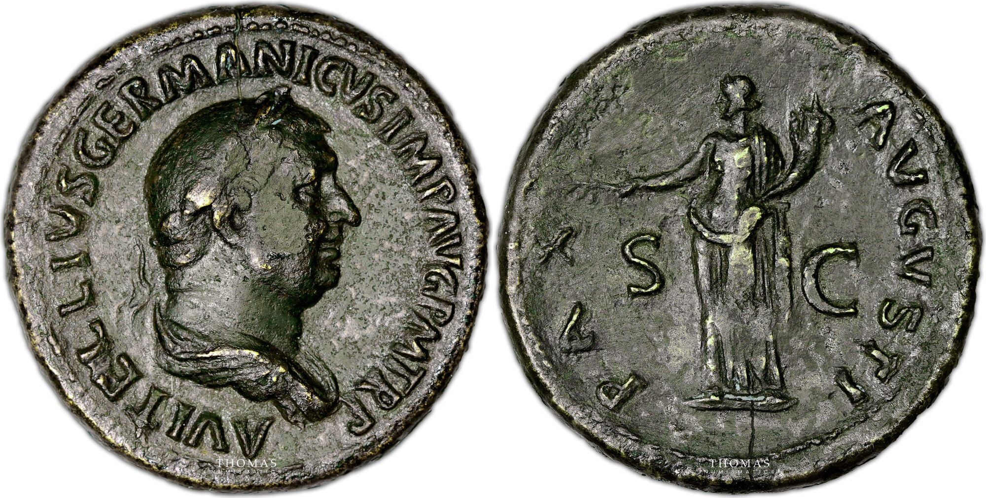 Romaine sesterce Roman coin - Vitellius - Sestertius - 69 - Roma ss ...