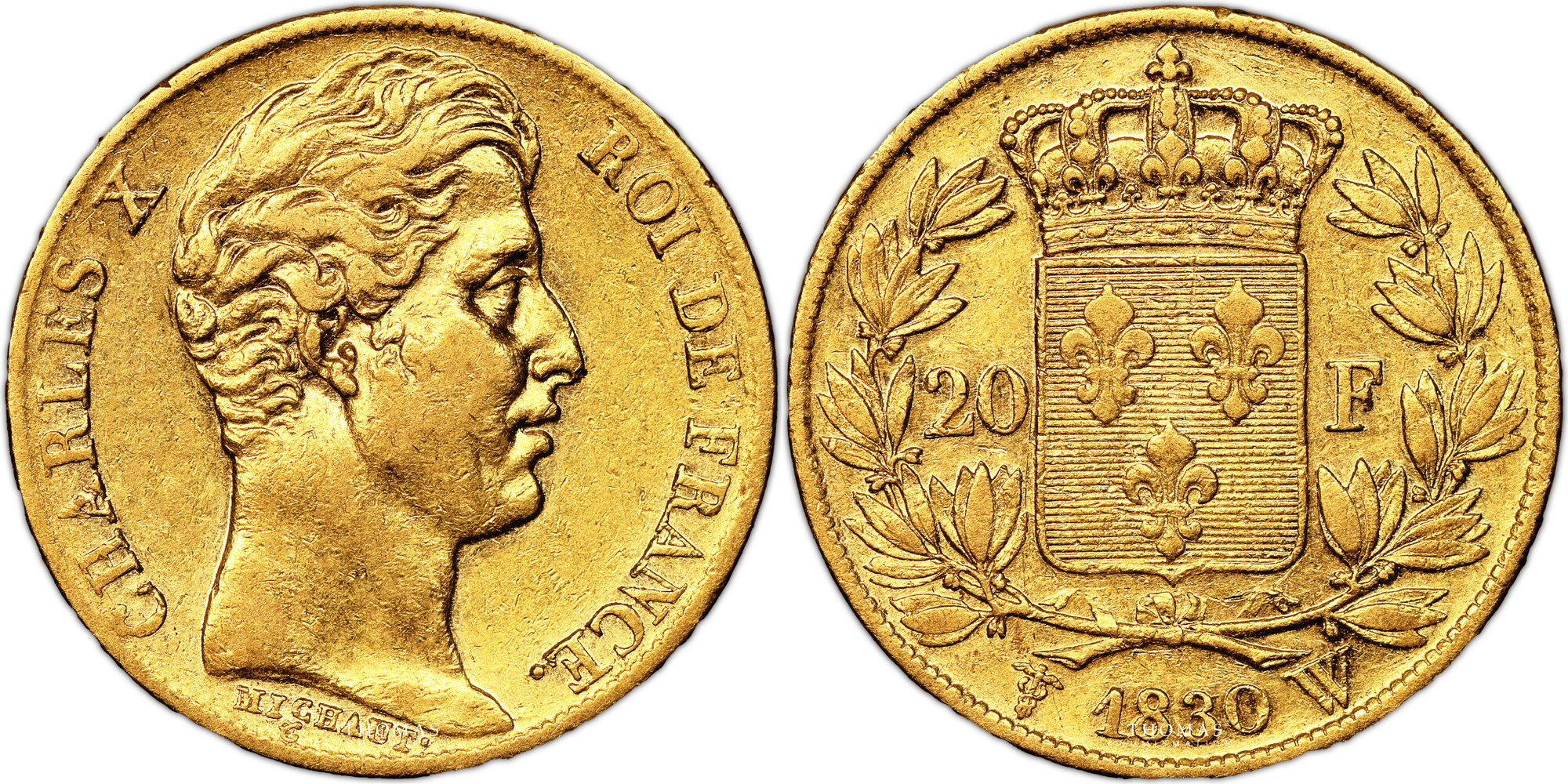 Coin France - Charles X - Gold 20 Francs Or - 1830 W Lille - 14 968 ...