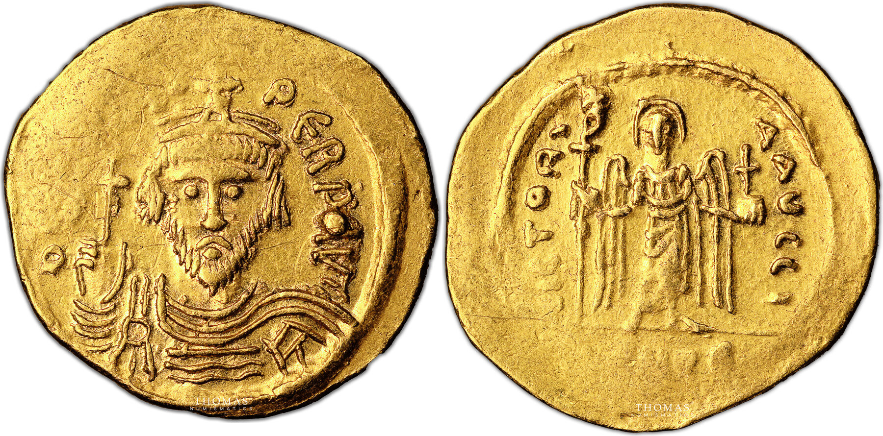 607-610 Byzantine coin - GOld Solidus - Phocas - Constantinople ss+ ...