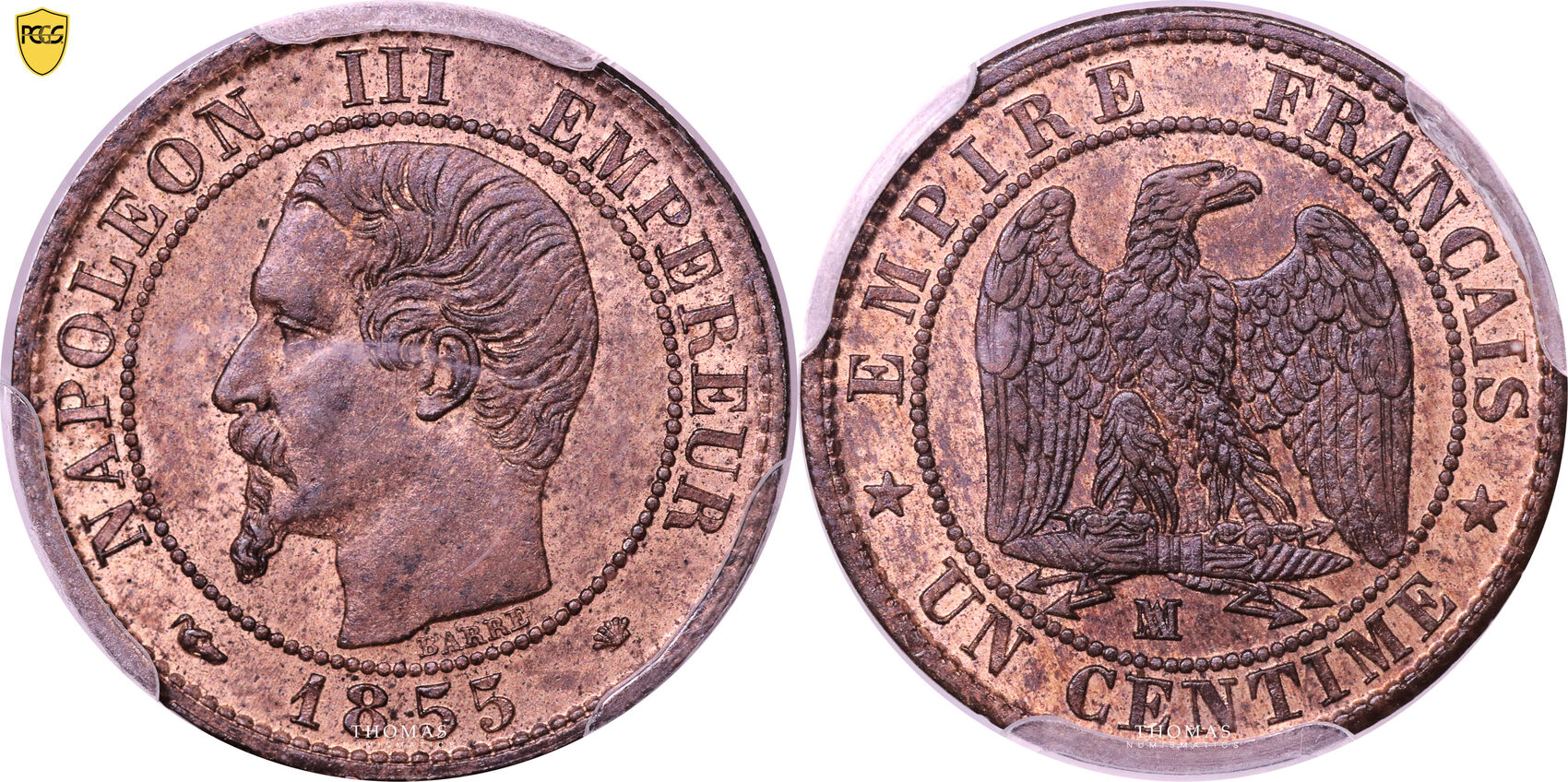 Napoleon III Coin France - Napoléon III - 1 centime - 1855 MA Marseille ...
