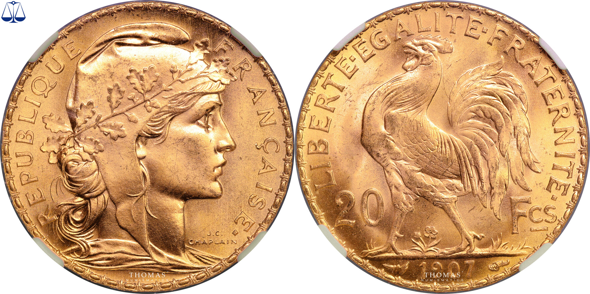 Coin - France - Coq Marianne France – Gold - 20 francs or – 1907 Paris ...