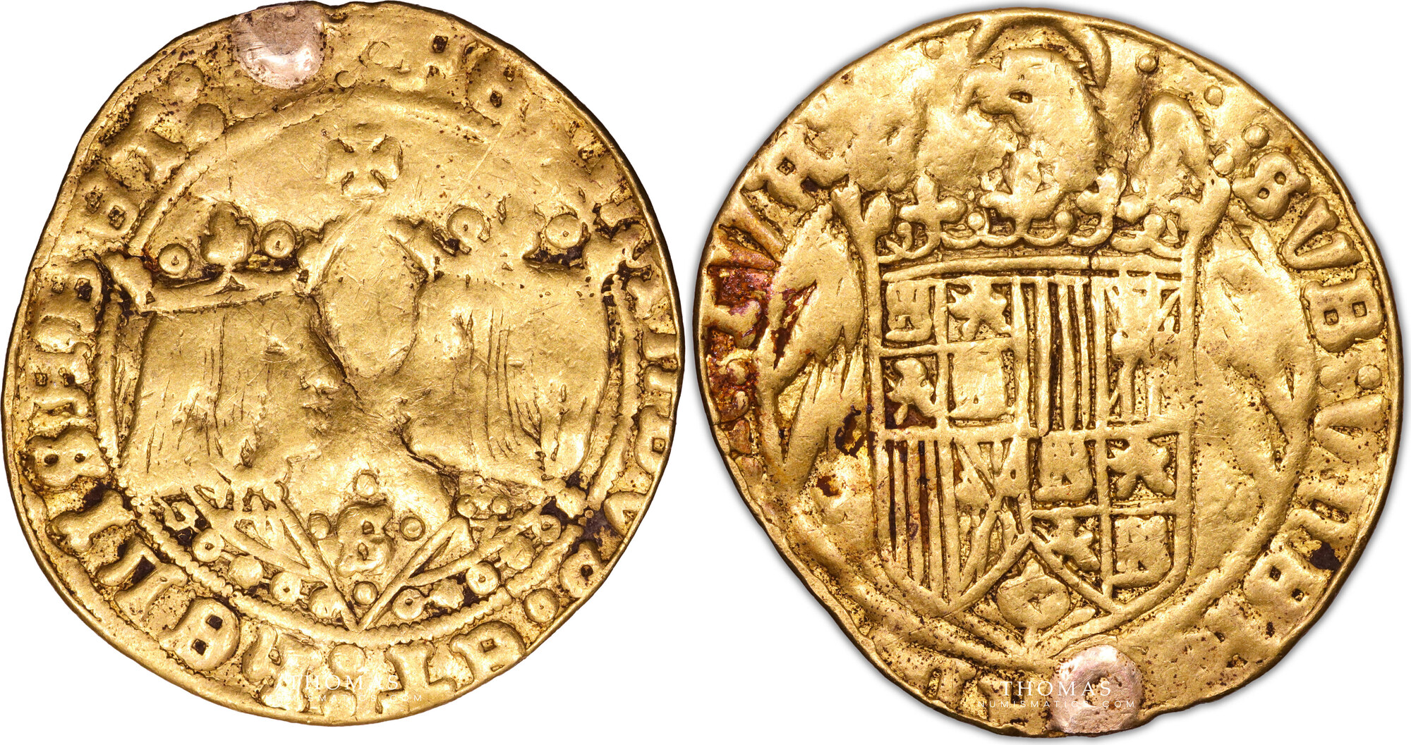 Espagne Double excelente 1474-1504 Coin- Spain - Gold Double Excellente ...