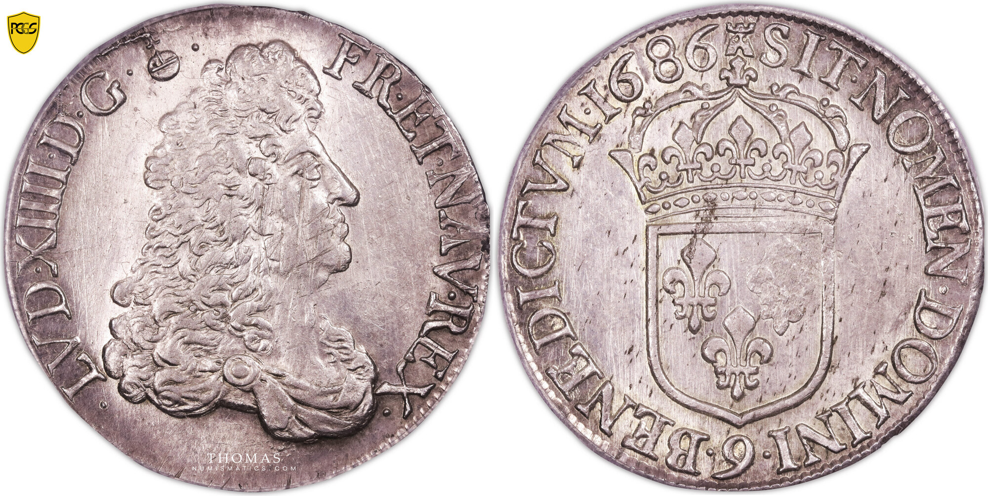 Coin - France Louis XIV - Écu au buste drapé à l'antique - 1686 - 9 ...