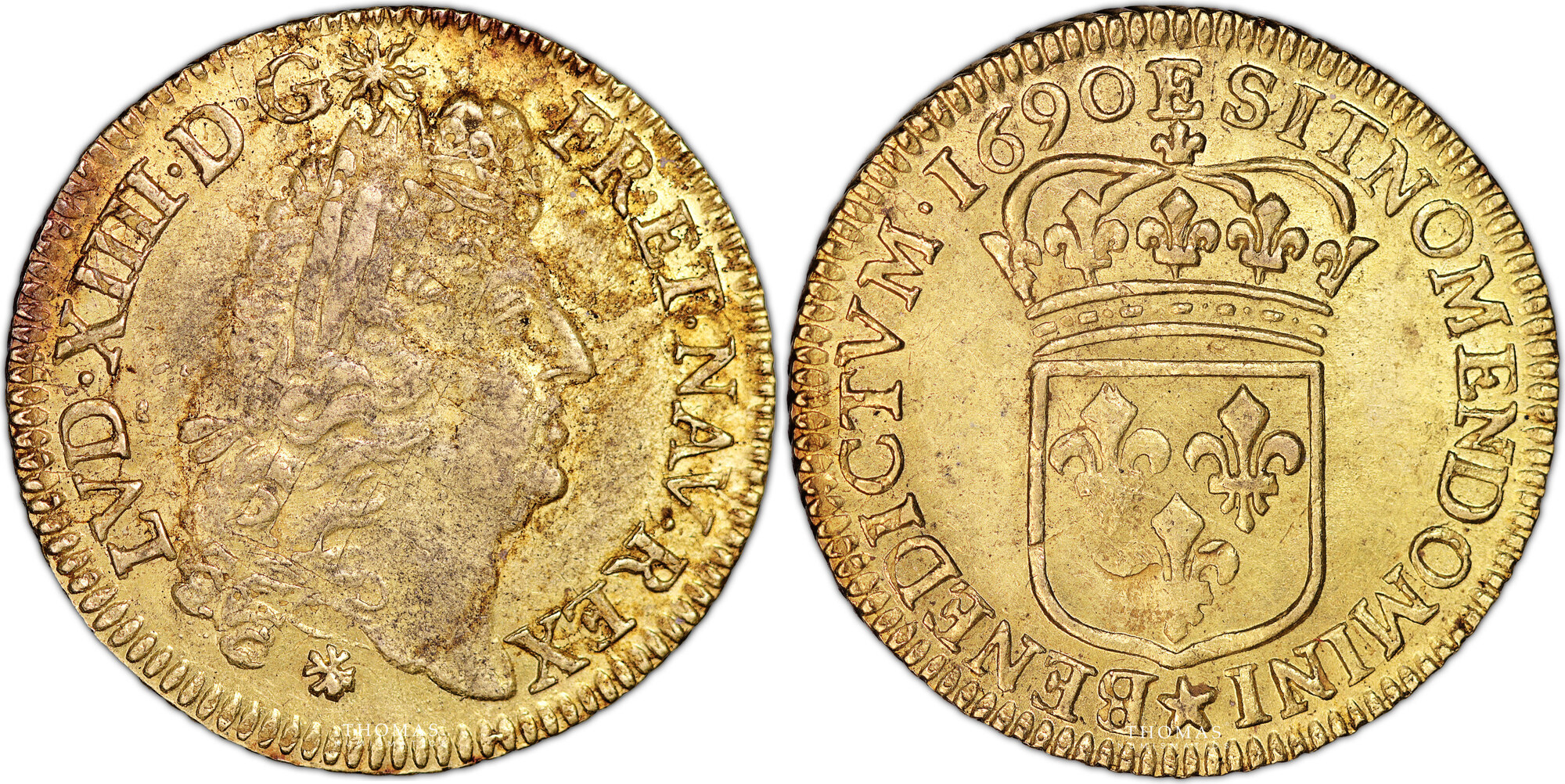 Louis d'or à l'écu Coin - France Louis XIV – Louis d’or a l'ecu Gold ...