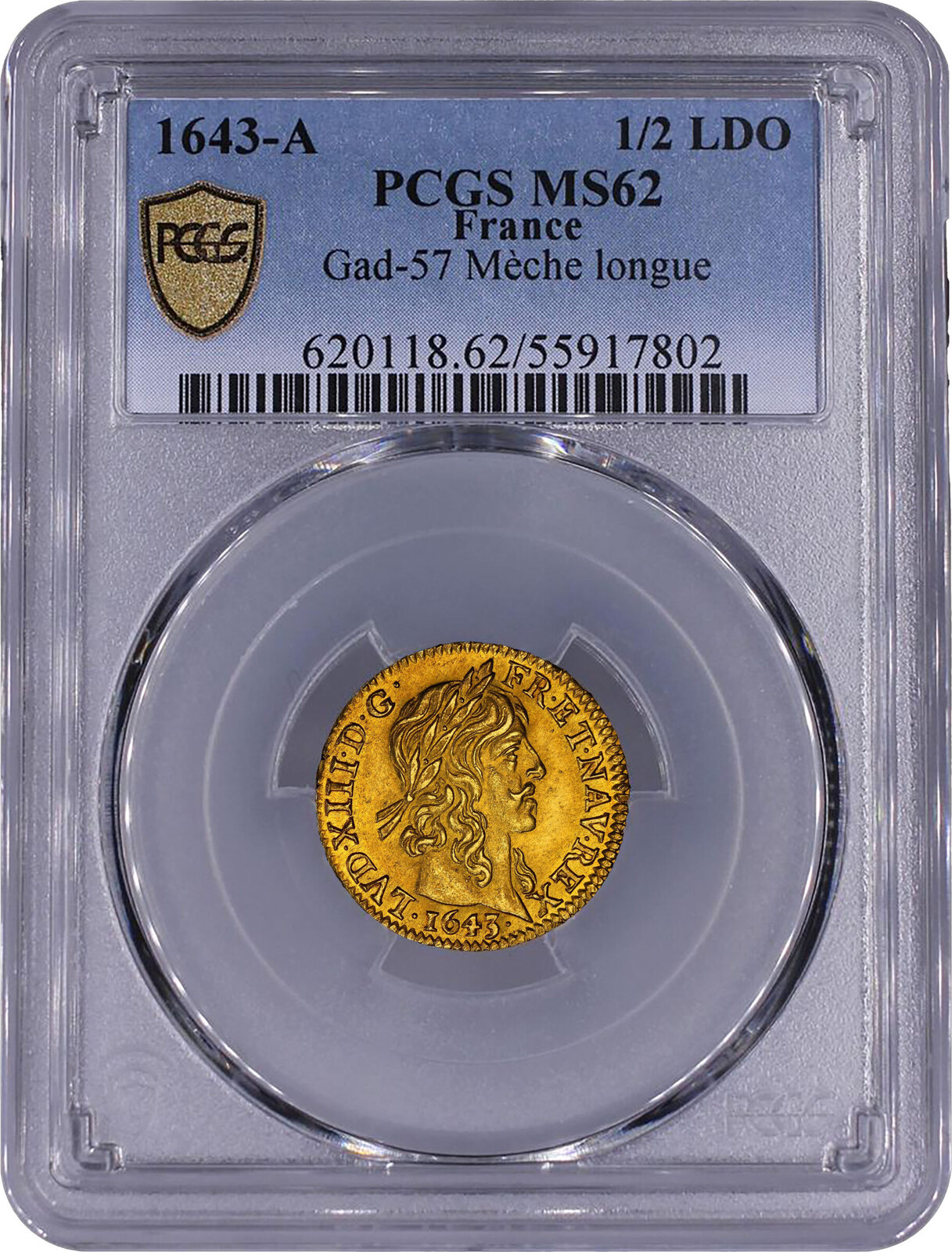 1/2 Louis d'or à la mèche longue Coin France - Louis XIII - Gold - Half ...