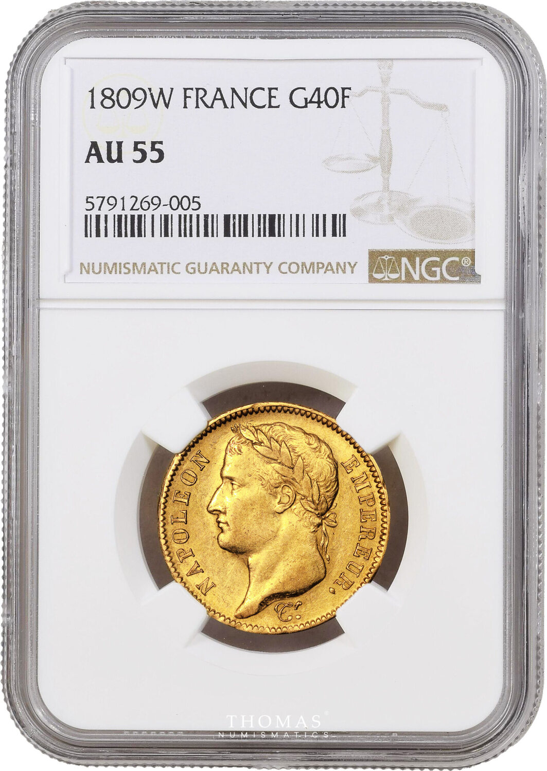 Napoleon I Coin France - Napoléon I - Gold - 40 Francs Or - 1809 W ...