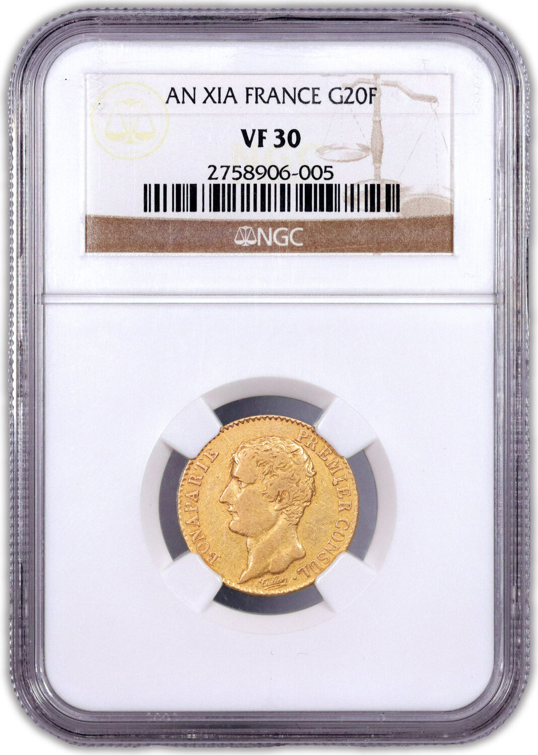 Napoleon I coin France - Napoléon I- Gold - 20 Francs Or AN XI A TB+ ...