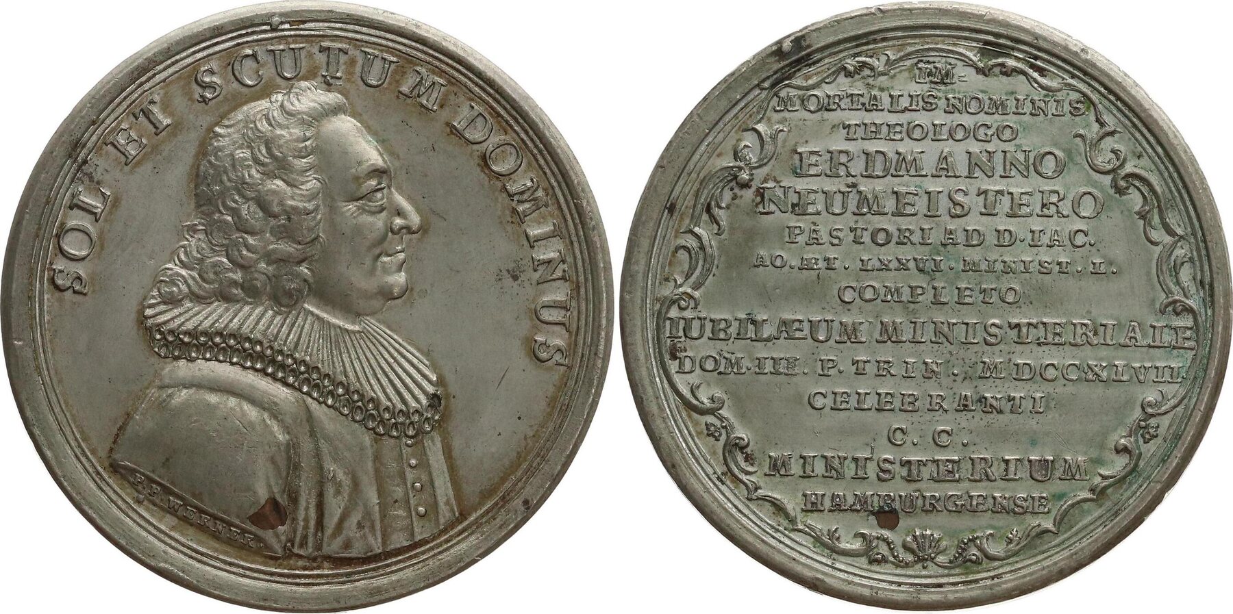 Deutschland - Hamburg Zinnmedaille 1747 (v. P.P. Werner). 50-jähriges ...