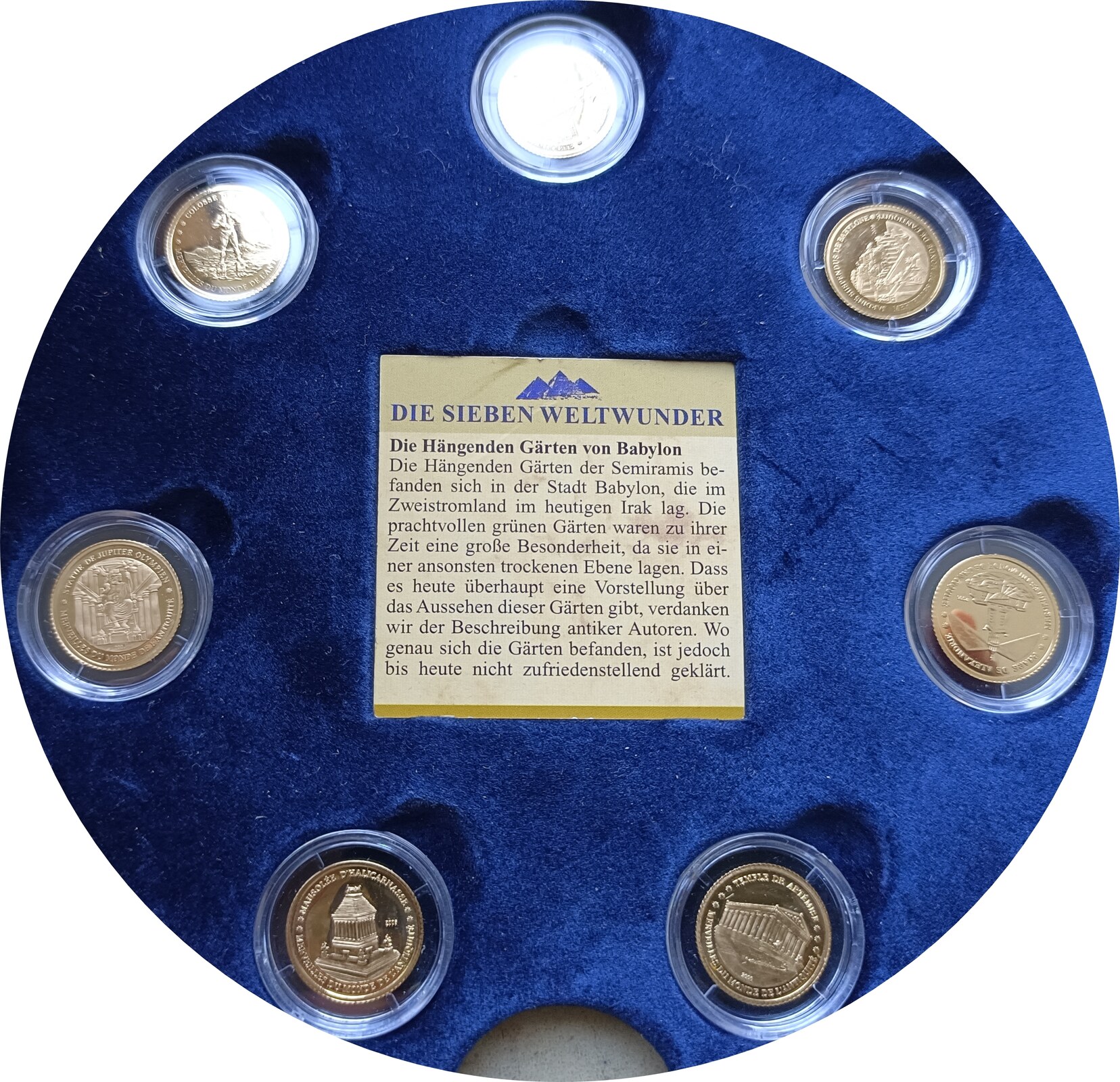 Elfenbeinküste - je 1.500 CFA 2007 Goldmünzen 'Die 7 Weltwunder', 14 ...