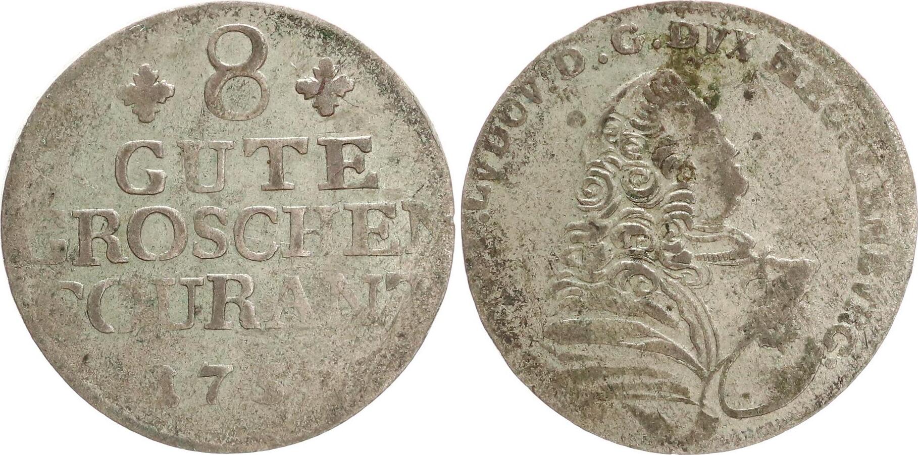 Mecklenburg-Schwerin 8 Gute Groschen 175(4) Christian Ludwig II., 1747 ...