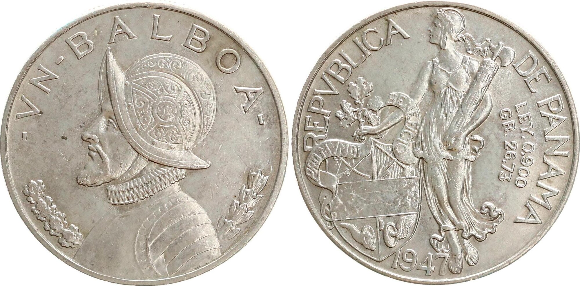 Panama 1 Balboa 1947 - Vasco Nunez de Balboa vz | MA-Shops