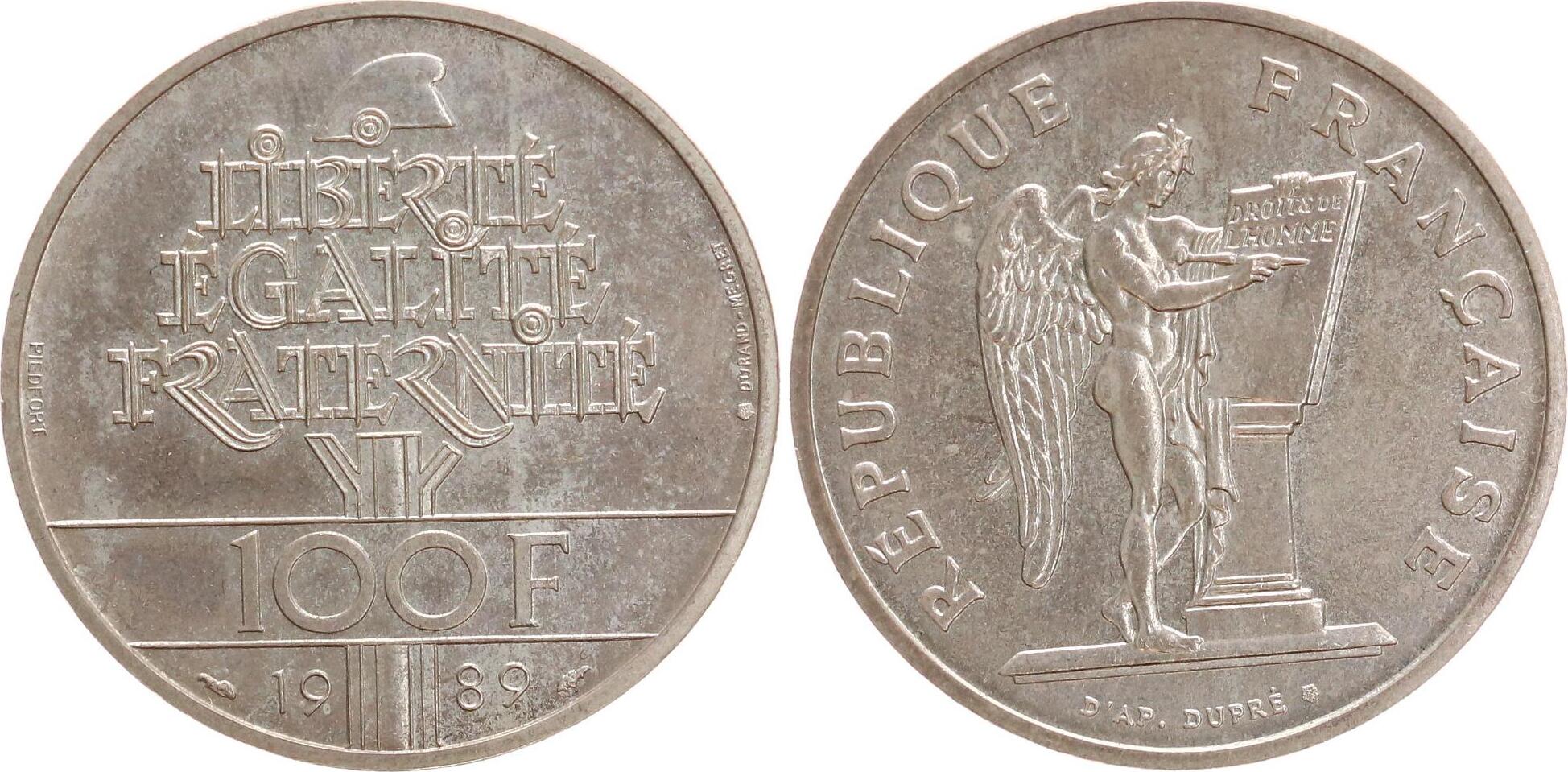 Frankreich 100 Francs 1989 - Piedfort, Piéfort vz-st | MA-Shops