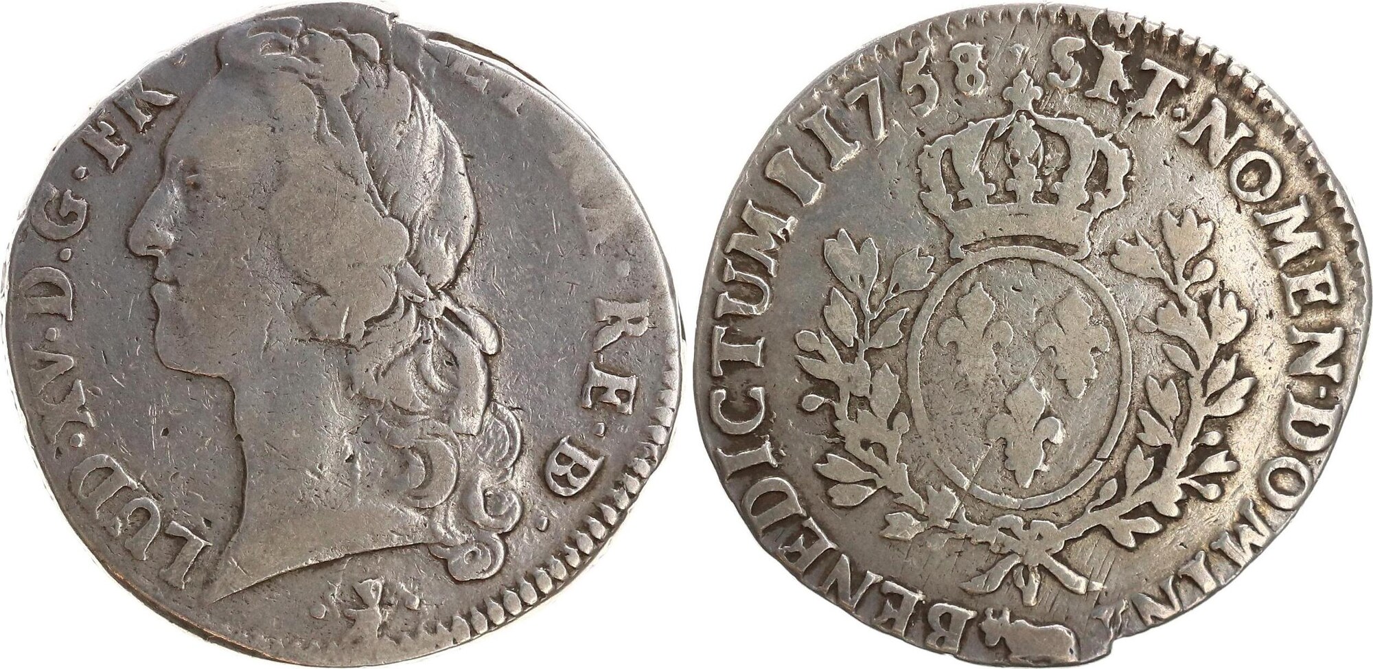 Frankreich Ecu 1758 Pau Ludwig XV., 1715-1774. s-ss | MA-Shops