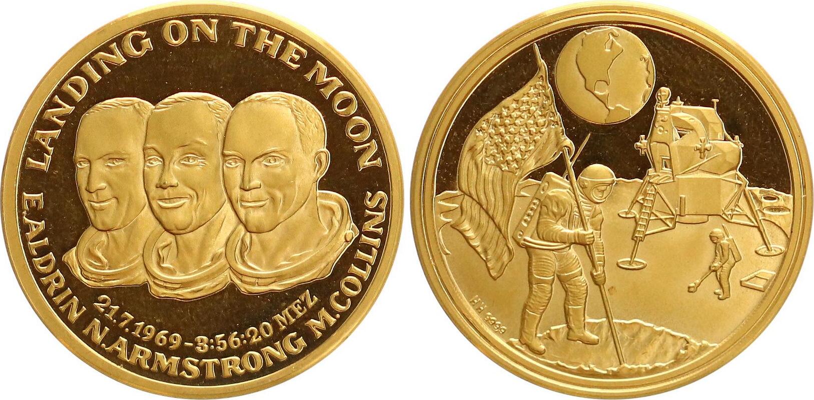 USA - Deutschland Goldmedaille 1969 - Apollo 11, erste bemannte ...
