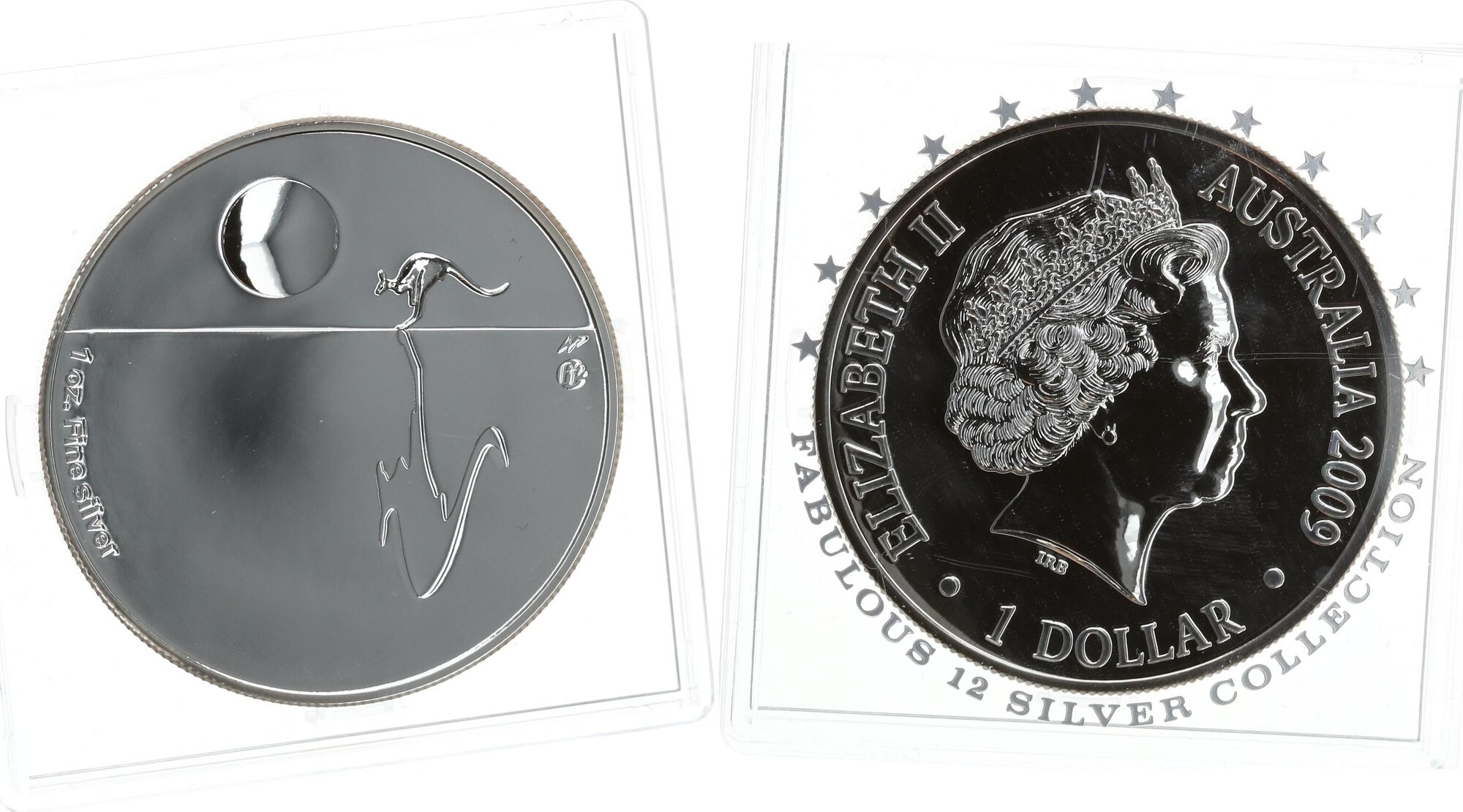 Australien - 1 Dollar 2009 1 Unze Silber, Känguru, Fabulous 12 Silver ...