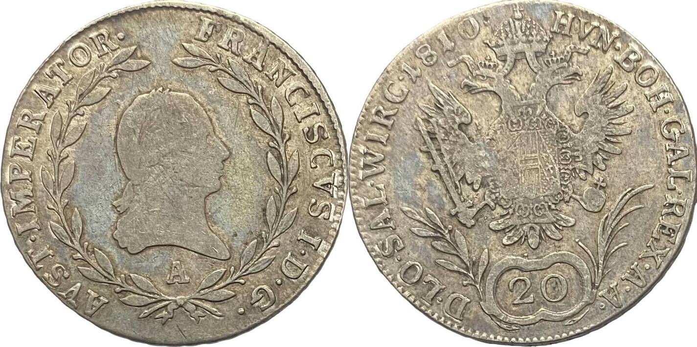 Kaiserreich Östrerreich 20 kreuzer A 1810 Österreich kaiser Franz I. A ...