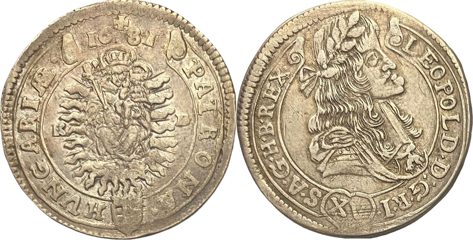Austrian Empire XV. kreuzer K.B. 1681 Leopold I. Kremnitz XF | MA-Shops