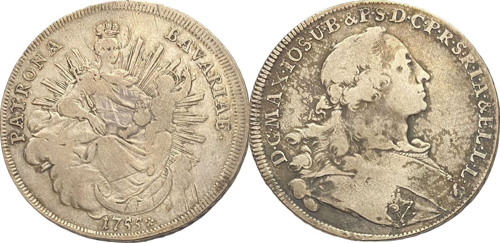 Germany BAVARIA 1 Konventionsthaler 1755 Maximilian III Joseph ...
