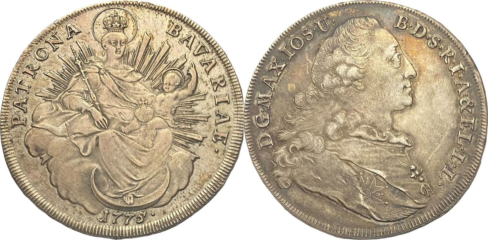 Germany BAVARIA 1 Konventionsthaler 1775 Maximilian III Joseph ...