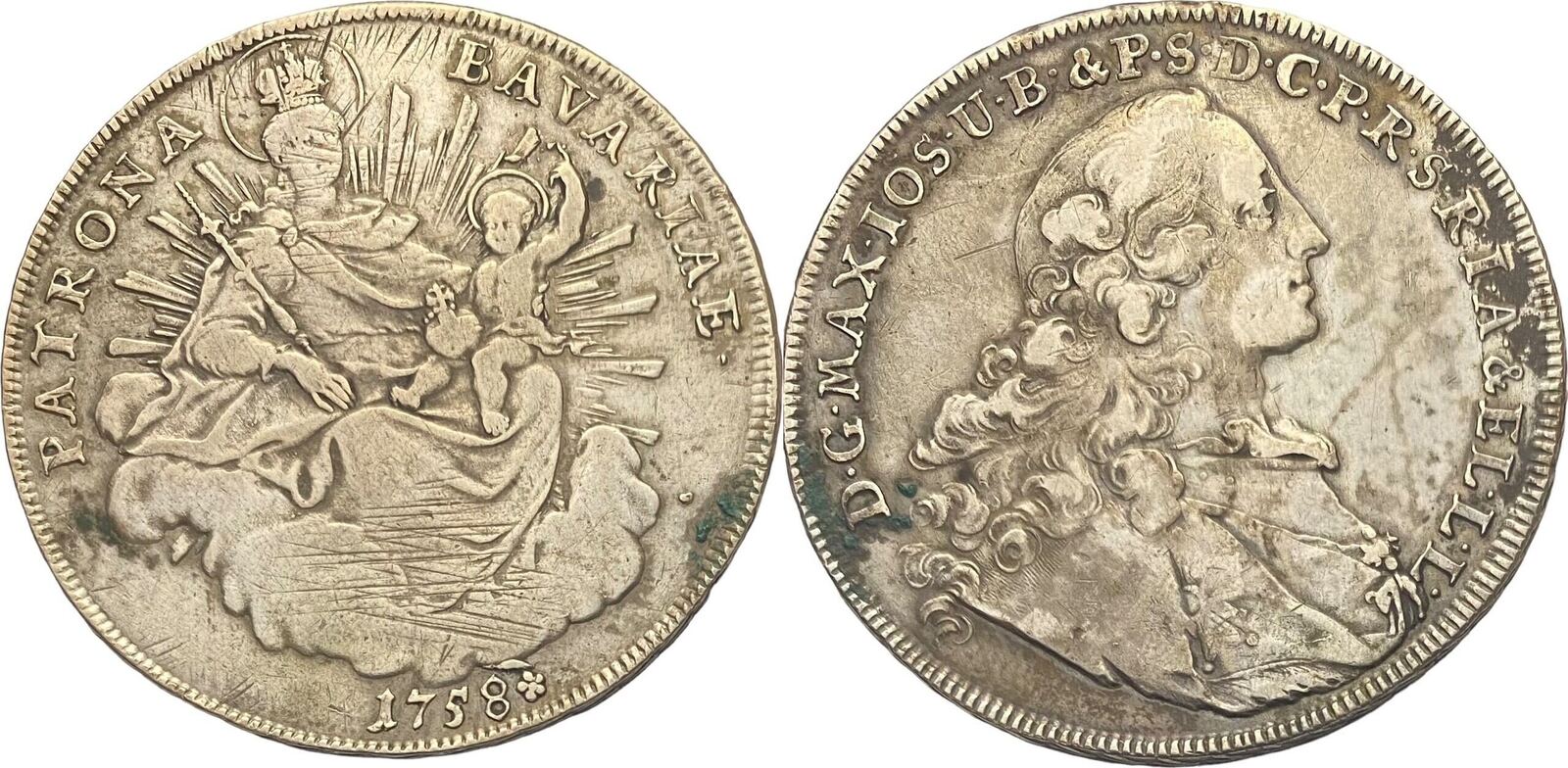 Germany BAVARIA 1 Konventionsthaler 1758 Maximilian III Joseph ...