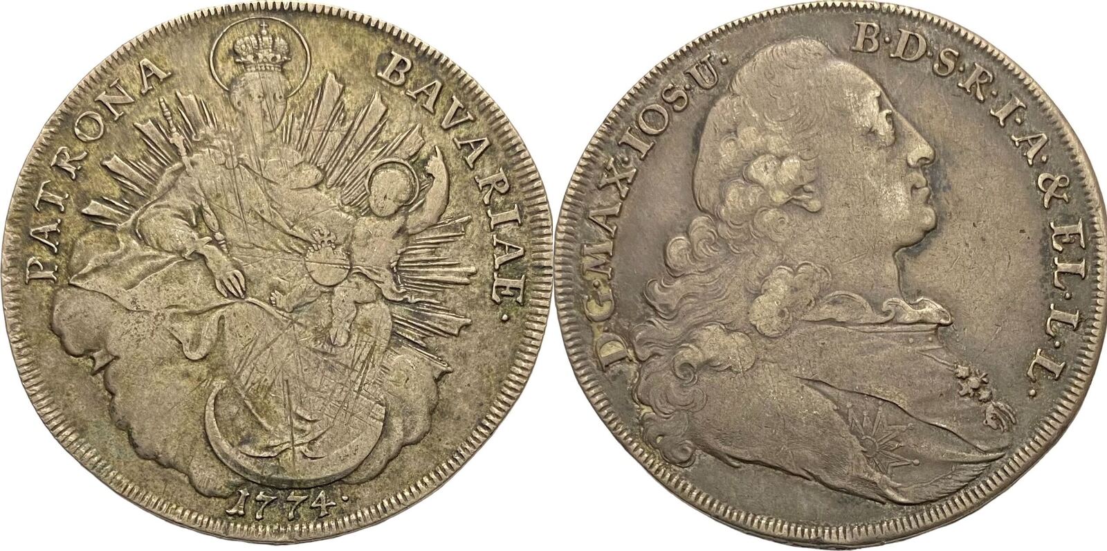 Germany BAVARIA 1 Konventionsthaler 1774 Maximilian III Joseph ...
