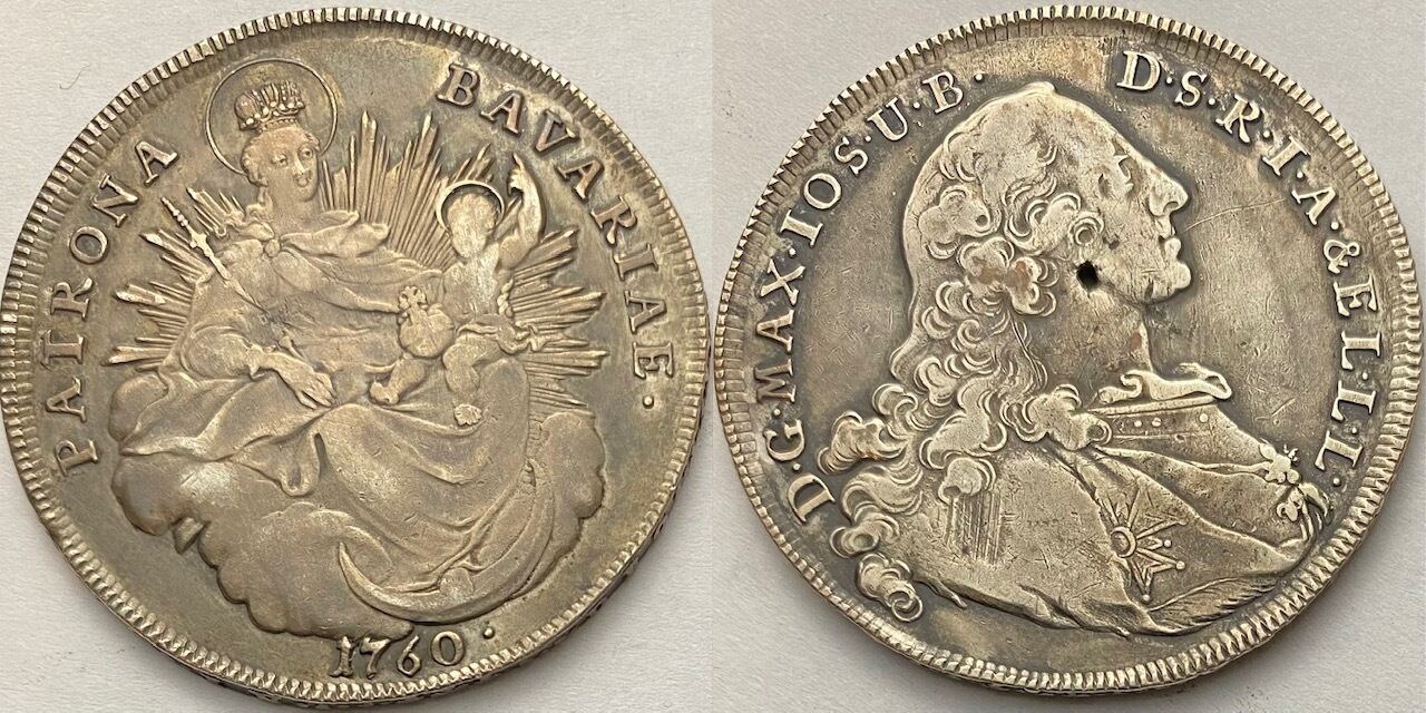 Germany BAVARIA 1 Konventionsthaler 1760 Maximilian III Joseph ...