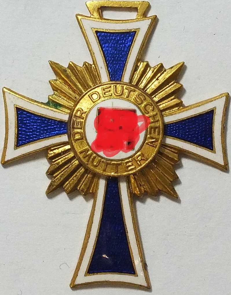 3. Reich 1933 - 45 Ehrenkreuz der Deutschen Mutter in Gold 2. Modell ...