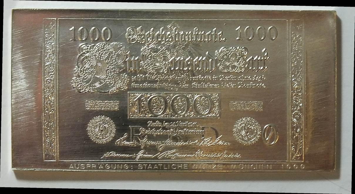 BRD 1968 1000 DM Sonderpr. 20 Jahre DM in Silber 75 Gramm .999 ...