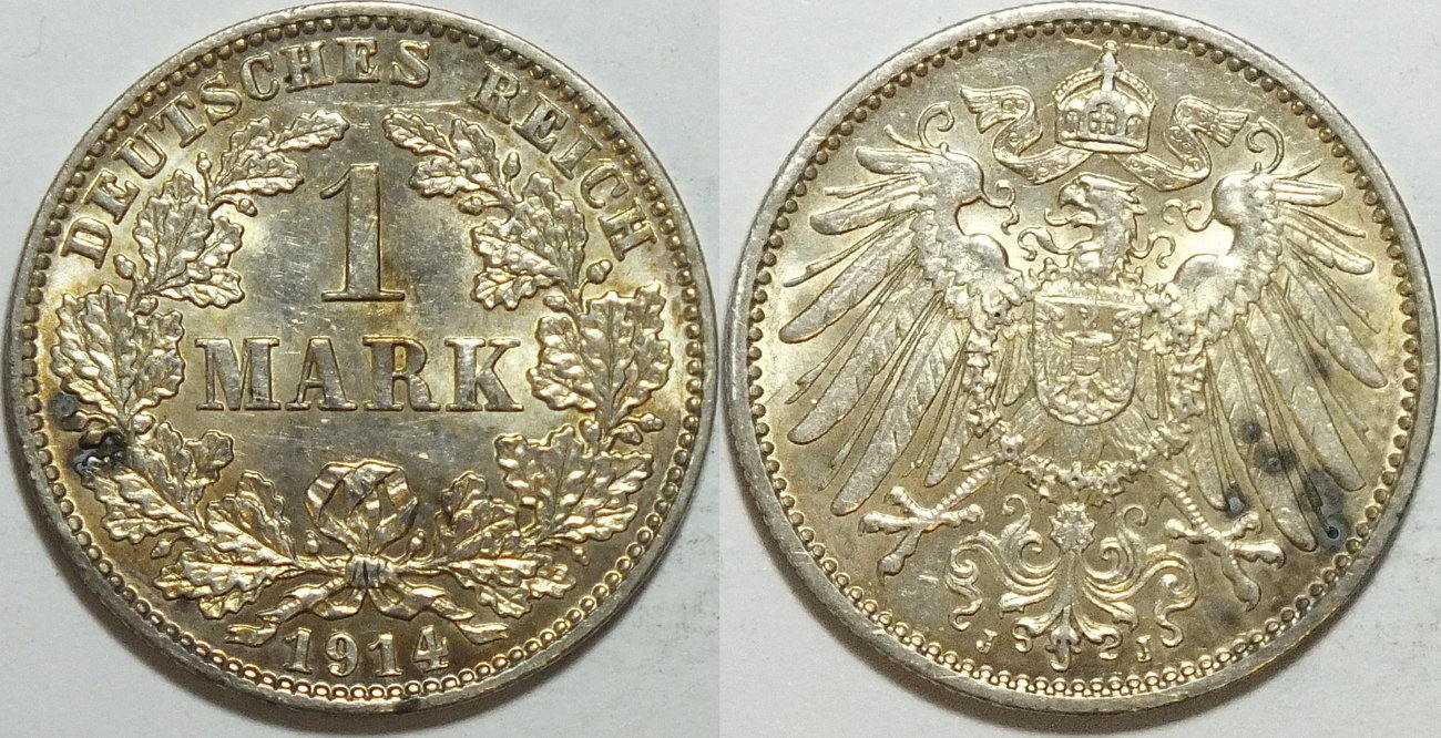 Kaiserreich 1 Mark 1914 J vz | MA-Shops