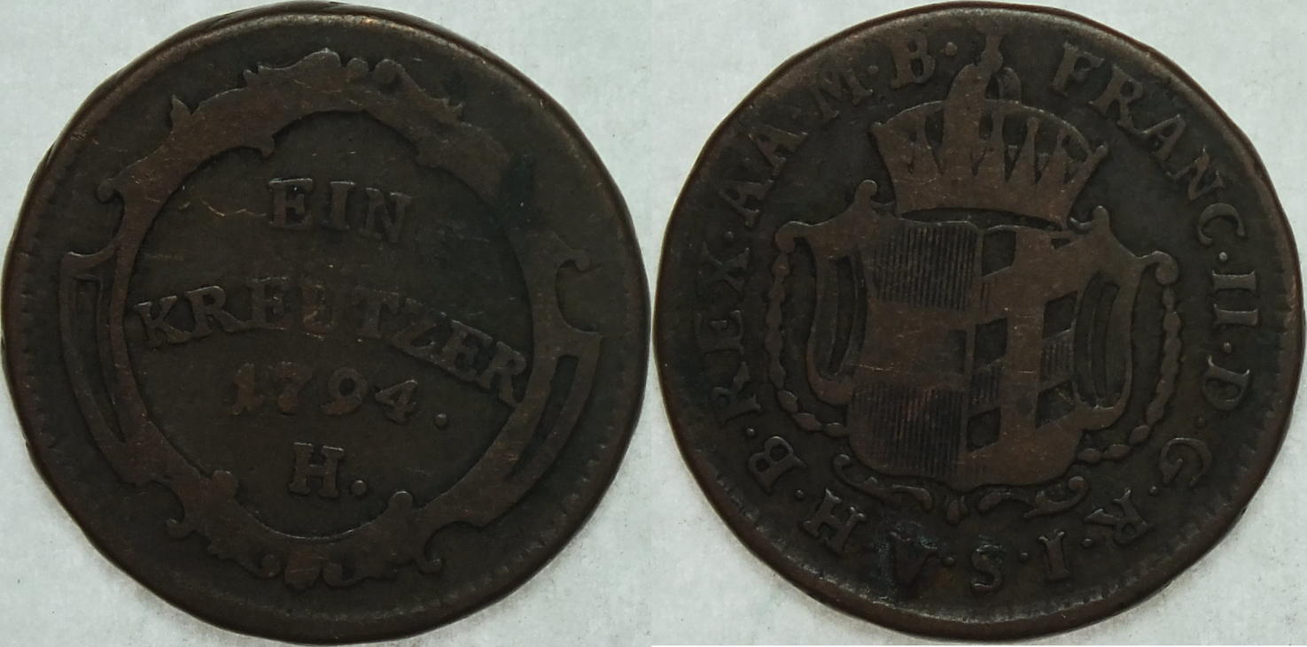 Habsburg 1 Kreuzer 1794 H Franz II. s | MA-Shops