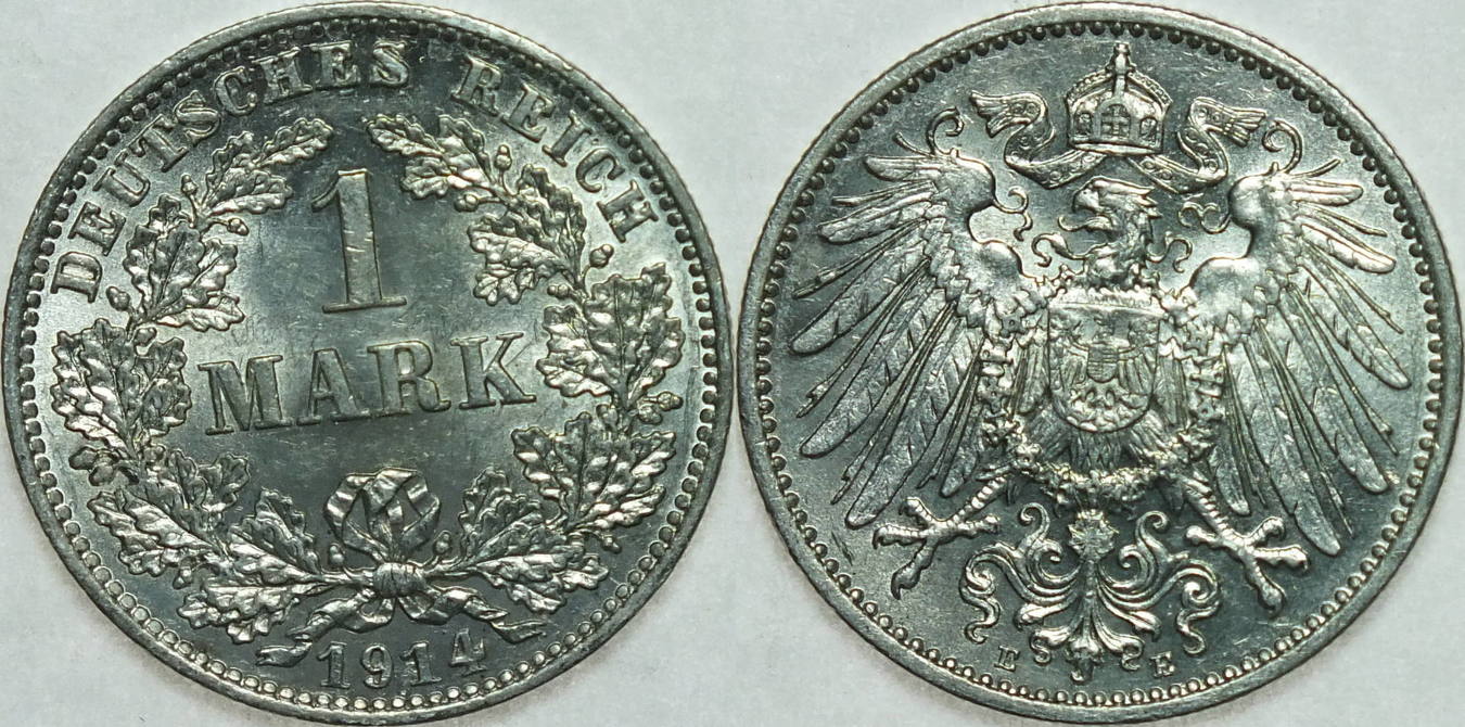 Kaiserreich 1 Mark 1914 E vz - st | MA-Shops