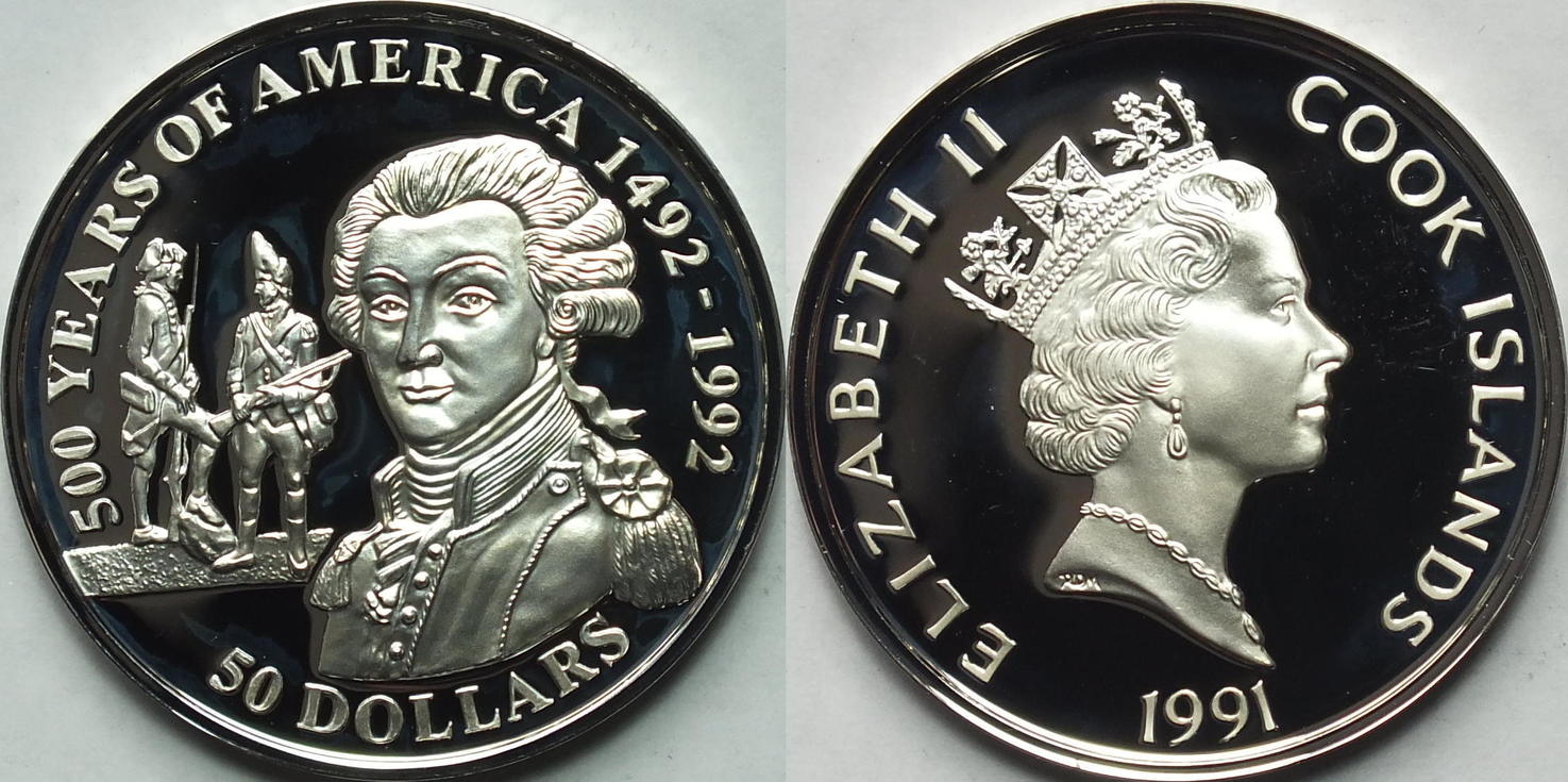 Cook Inseln 50 $ 1991 500 Jahre Amerika PP | MA-Shops