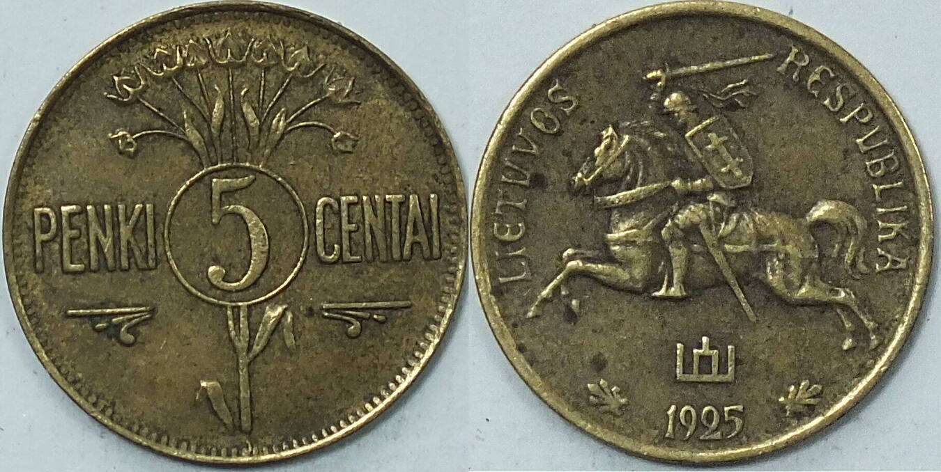 Litauen 5 Centai 1925 ss | MA-Shops