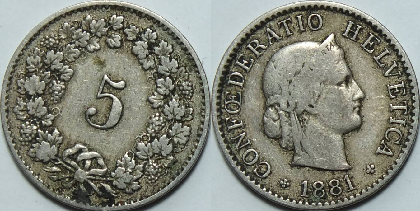Schweiz 5 Rappen 1881 s | MA-Shops