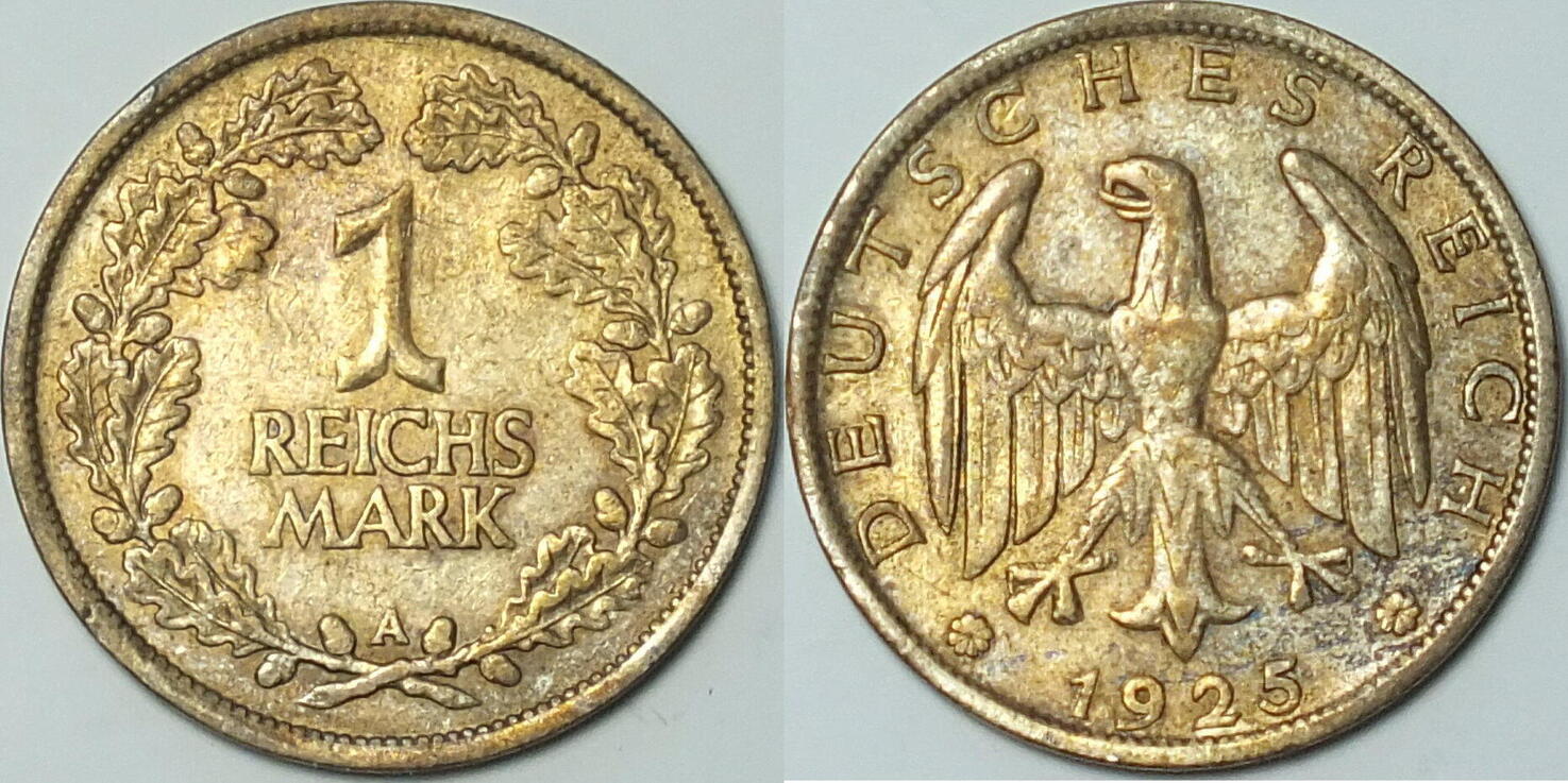 Weimar 1 Mark 1925 A ss | MA-Shops